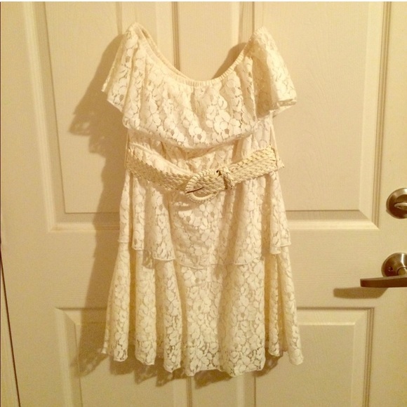 Mod Modele! | Dresses | Mod Modele Ivory Laced Strapless Dress | Poshmark